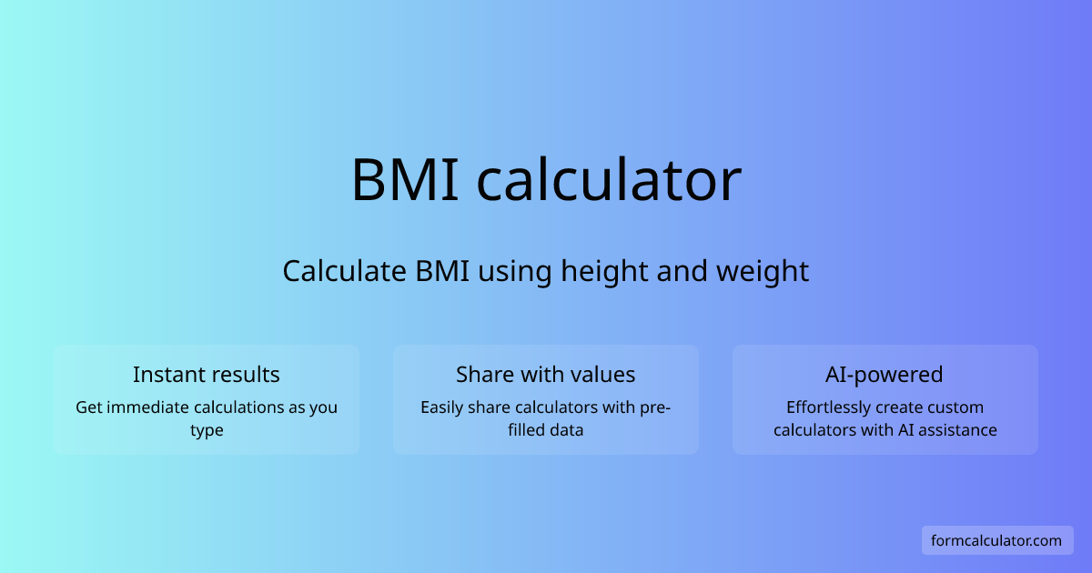 BMI calculator - Form Calculator