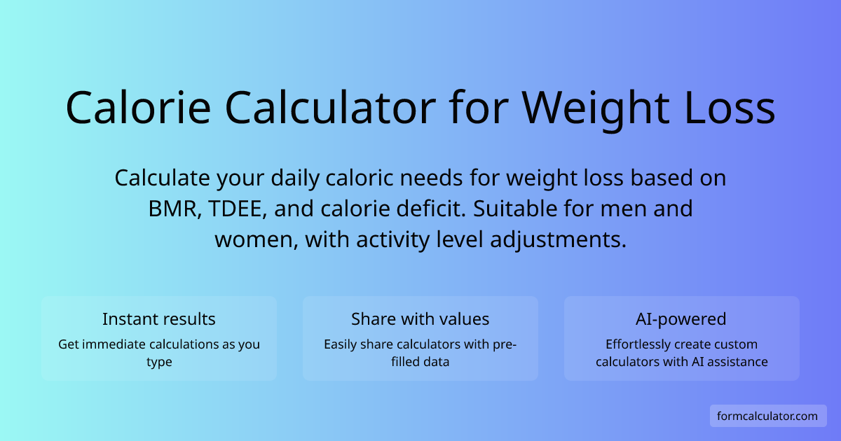 Calorie Calculator for Weight Loss - Form Calculator