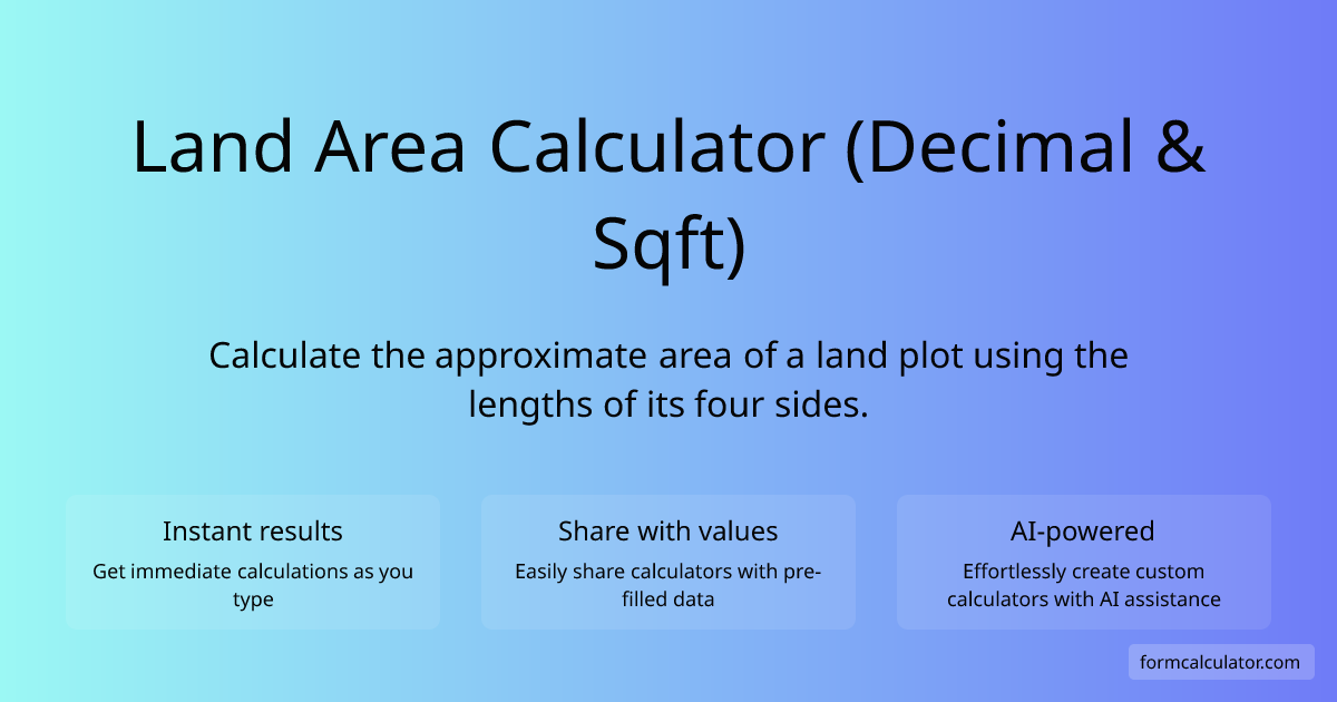 Land Area Calculator (Decimal & Sqft) - Form Calculator