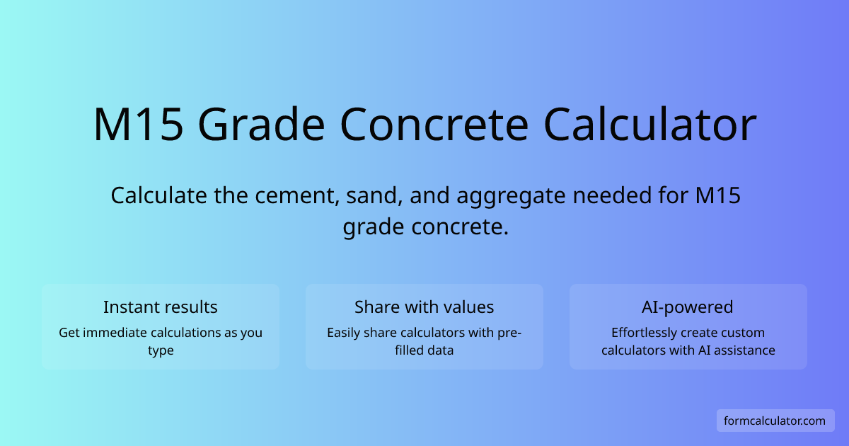 M15 Grade Concrete Calculator - Form Calculator
