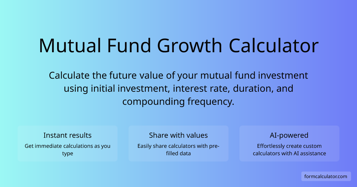 Mutual Fund Growth Calculator - Form Calculator