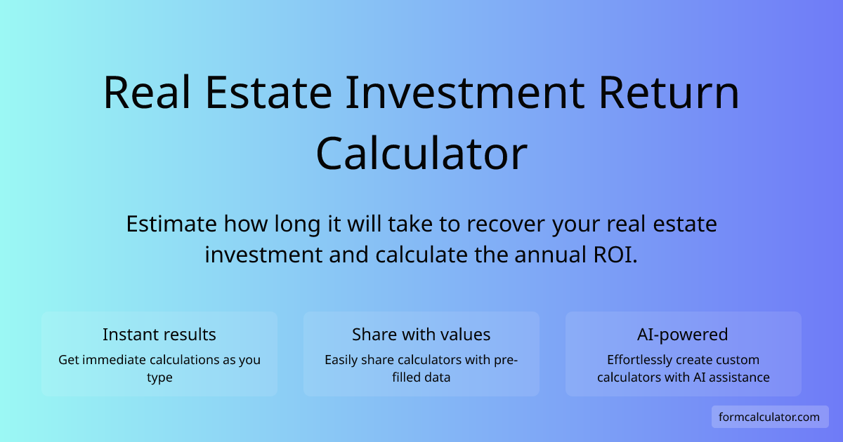 Real Estate Investment Return Calculator - Form Calculator