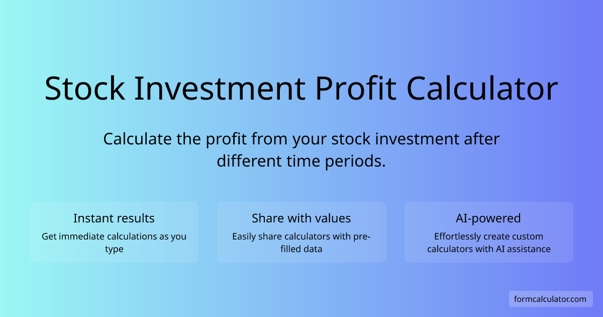 Stock Investment Profit Calculator - Form Calculator